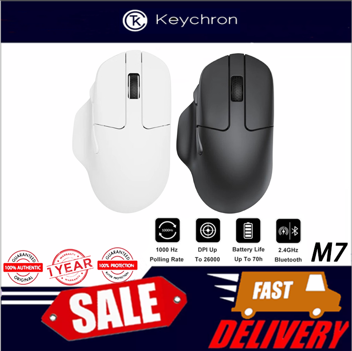 Keychron M7 Wireless Mouse Three Mode Lightweight Mouse Ergonomic Mouse ...