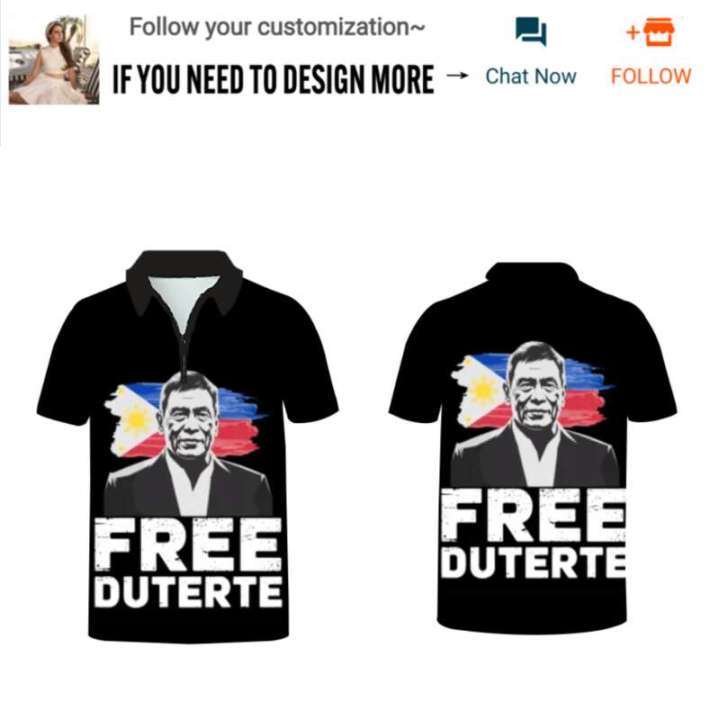 Sporty SARA Duterte Tee 3D Printed Polo Shirt On Mesh Fabric For ...