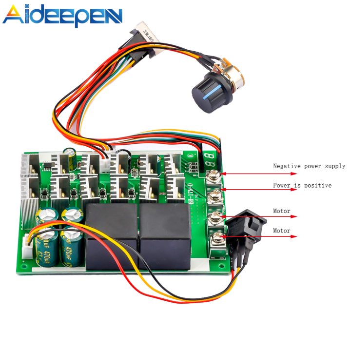 Aideepen PWM Motor Speed Controller 60A DC 10V-55V Digital Display 100A Max Motor Speed Control ...