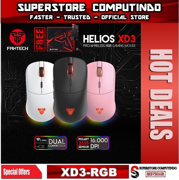 Fantech HELIOS XD3 Wireless Mouse Gaming RGB Dual Mode | Lazada Indonesia