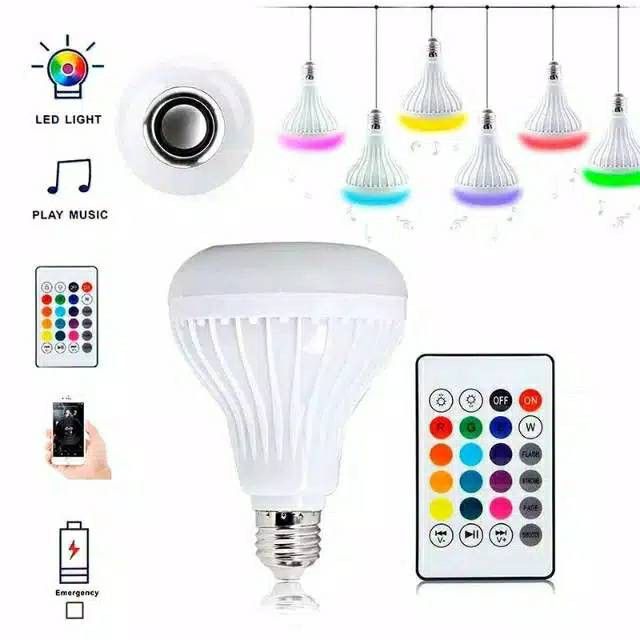 Bohlam Speaker Bluetooth 2 in 1 Wireless Lampu Music LED RGB + Remote ...