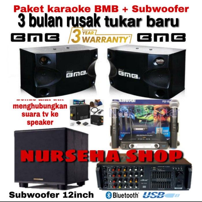 paket karaoke BMB full set subwoofer original garansi resmi 3 tahun | Lazada Indonesia