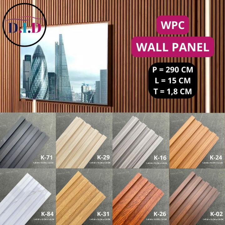 WPC WALL PANEL 3D |290 CM x 15 CM x 18 MM | PREMIUM WPC WOOD PANEL WPC DINDING FLUTED WALL PANEL ...