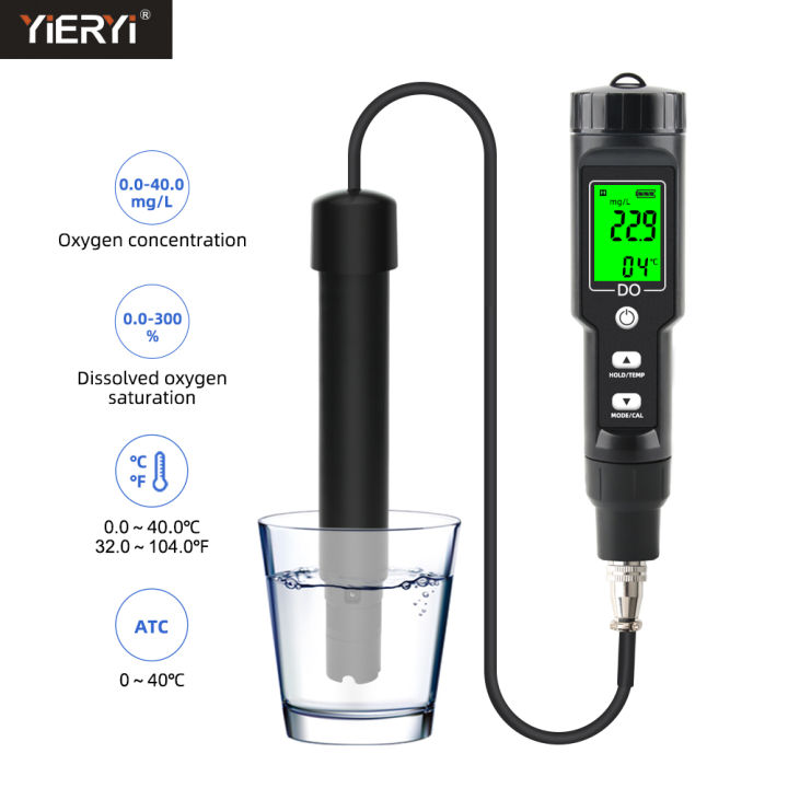 YIERYI High-precision Digital Display Dissolved Oxygen Tester Oxygen ...