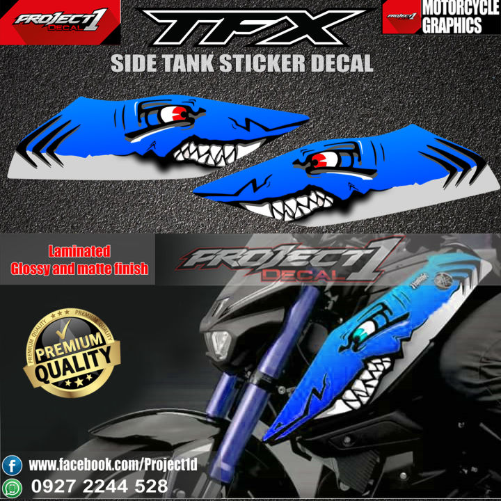 TFX 150 SIDE TANK SHARK DECAL LAMINATED STICKER | Lazada PH