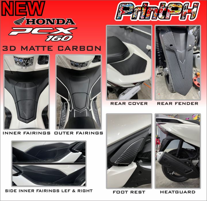 Honda Pcx 160 3D Carbon Fiber Accent Decals Sticker | Lazada PH
