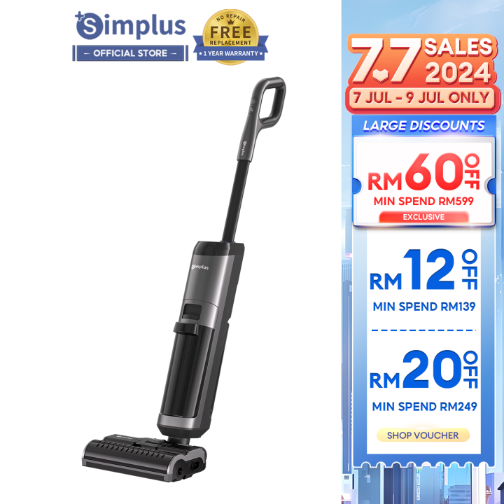 Simplus Floor Washer Wet&Dry Handheld Cordless Vacuum Cleaner Sweep Mop ...
