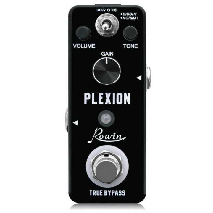 Rowin Plexion Distortion Pedal for Guitar and Bass with Bright and Normal Mode True Bypass ...
