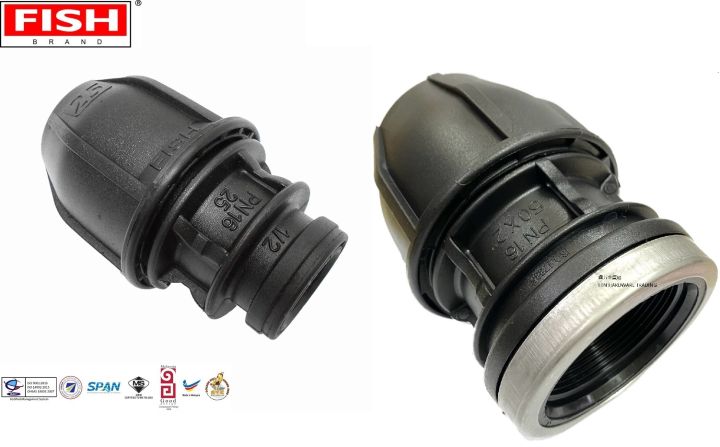 FISH Push Fit Sambungan PP Ibu Berulir Female Threaded Adaptor | Lazada