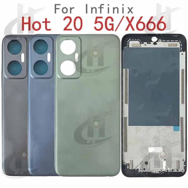 For Infinix Hot 20 5G X666 X666B Battery Back cover Housing middle ...