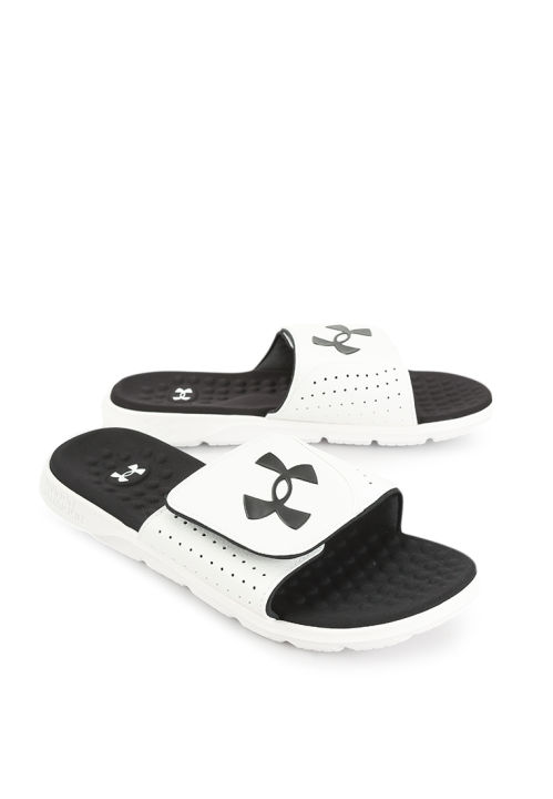 Under Armour Men's Ignite 7 Slides for Men - White/White/Black | Lazada PH