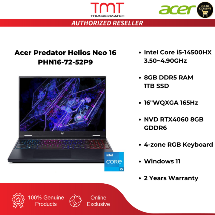 Acer Predator Helios Neo 16 PHN16-72-52P9 Gaming Laptop (Black) | i5 ...