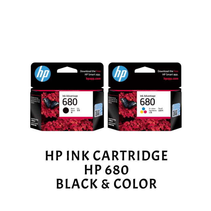 [ORIGINAL] HP Ink Cartridge HP 680 BLACK & TRI-COLOR F6V27AA F6V26AA ...
