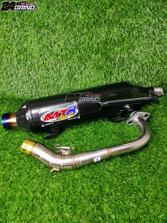 MT8 PIPE YAMAHA MIO SPORTY TITANIUM TIP WITH LOGO BIG ELBOW ORIG ...