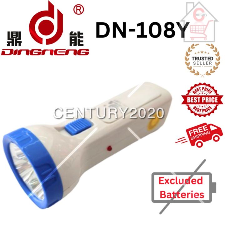 DINGNENG LED Super Capacity Torch Light Flashlight UV Light DN-108Y LED ...