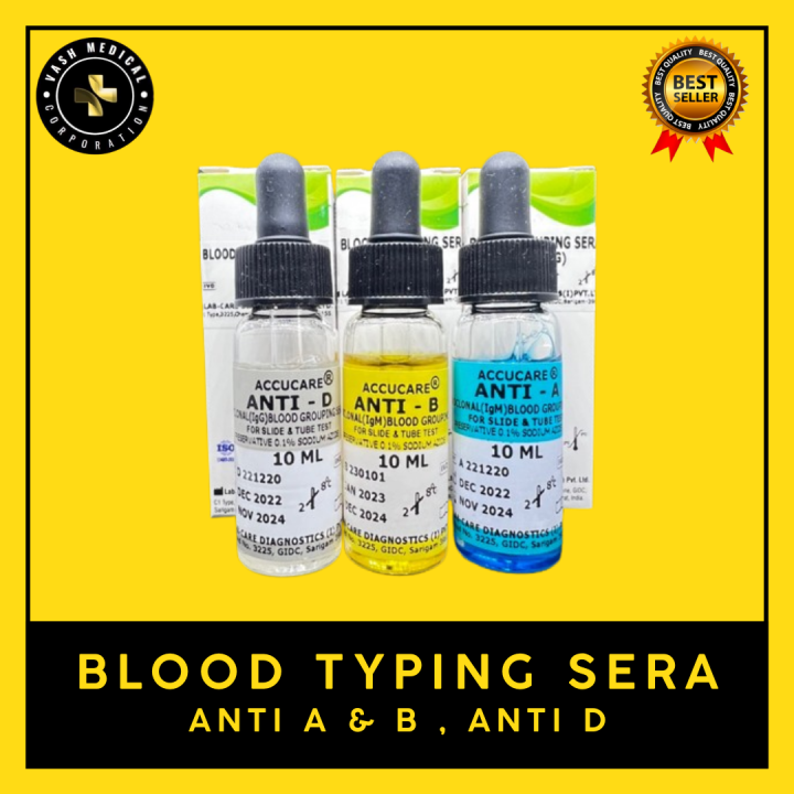 BLOOD TYPING SERA ANTI A&B and D (ACCUCARE) | Lazada PH