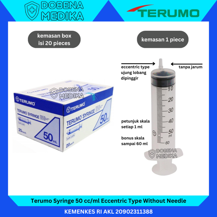 Terumo Syringe 50 ml Eccentric Type isi 20 | Lazada Indonesia
