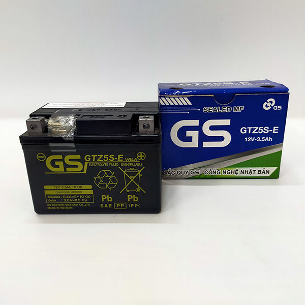 Bình Ắc quy khô GS GTZ5S-E 3,5Ah, GTZ5S-H 4AH Wave RS Rsx Rsv S ...