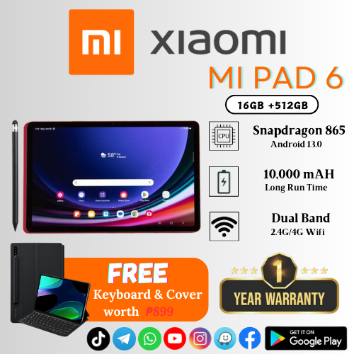 XIAOMI Mi Pad 6 | 16GB RAM+512GB ROM | 10.5" Full Display | 32MP Camera ...