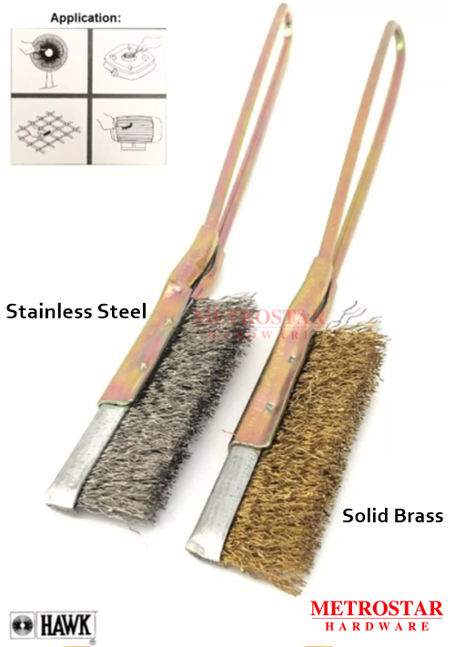 Hawk Heavy Duty Industrial Brass/Stainless Steel Mini Hand Brush For ...