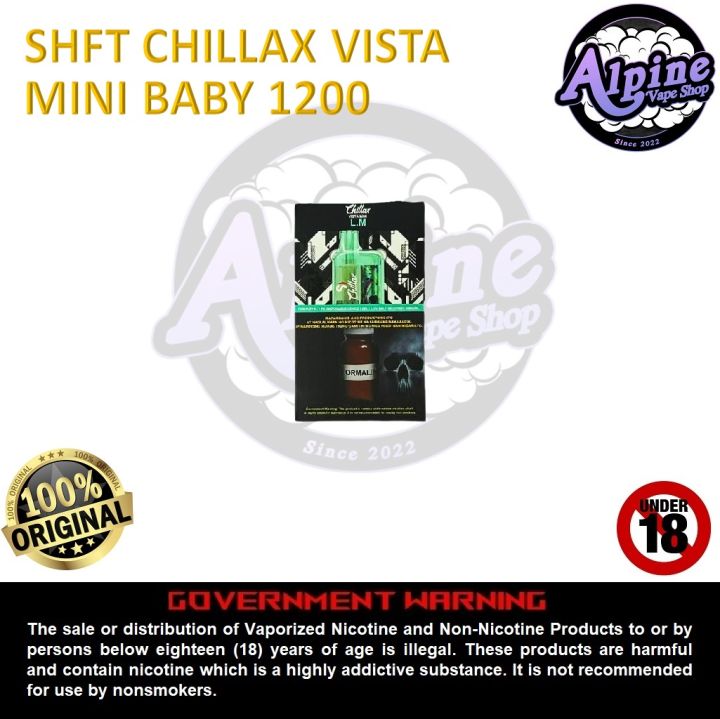 Shft Chillax Vista Mini Baby 1200 Disposable Vape Pod | Lazada PH