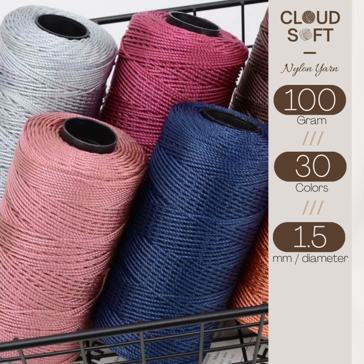 Ready Stock 100G Nylon Yarn Benang Nylon Benang Kait Beg / Nylon Thread ...