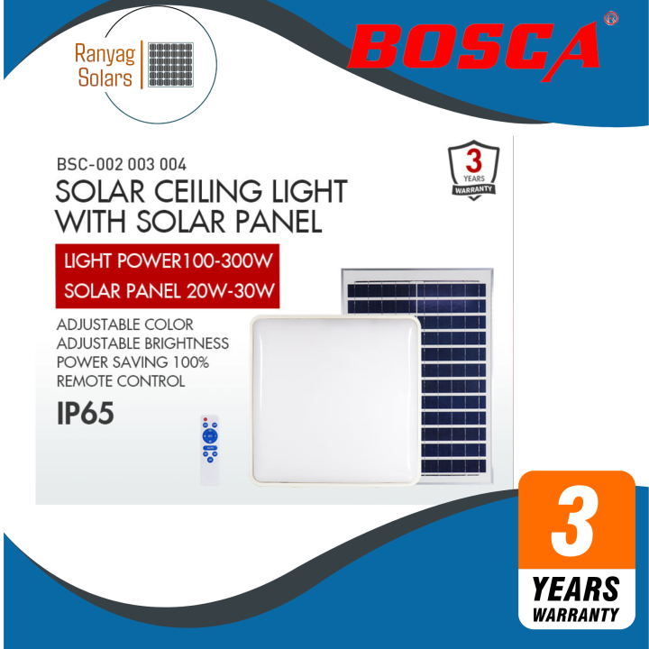 BOSCA 100W 200W 300W (3 Colors) Solar Ceiling Light Indoor Balcony ...