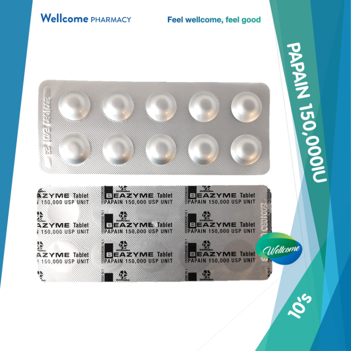 Duopharma Beazyme Tablet with Papain 150,000 USP Unit - 10's | Lazada