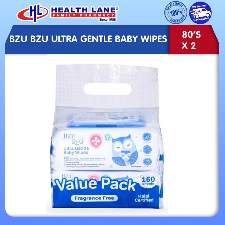 BZU BZU ULTRA GENTLE BABY WIPES 80'S X 2 | Lazada