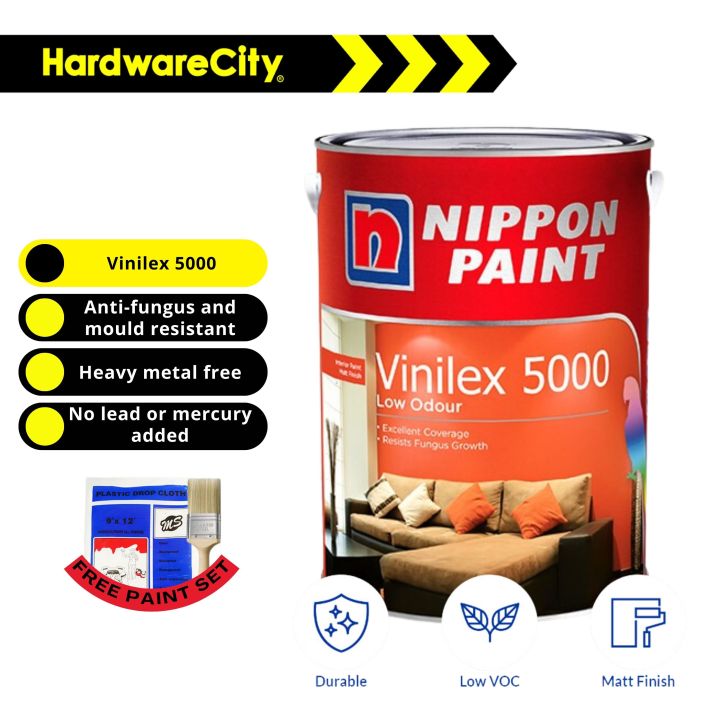 [Free Paint Set] Nippon Paint Vinilex 5000 1L/5L | Lazada Singapore
