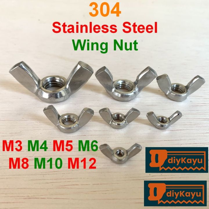 304 Stainless Steel Wing Nut M3 M4 M5 M6 M8 M10 M12 Butterfly Wingnut ...