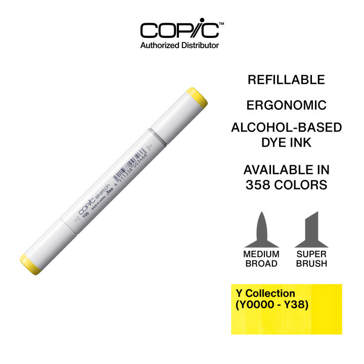 Copic Sketch Marker Y (Yellow Hue) Collection (Y0000-Y38) | Lazada PH