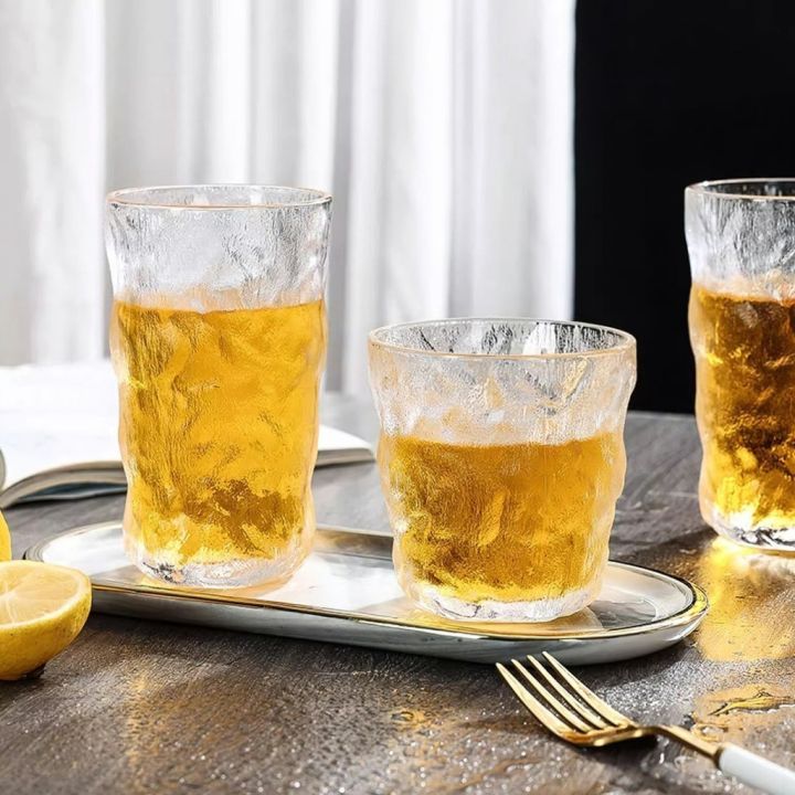 Cốc thủy tinh vân sóng nước - Decor quán cafe, chụp hình đồ ăn, đựng đồ ...