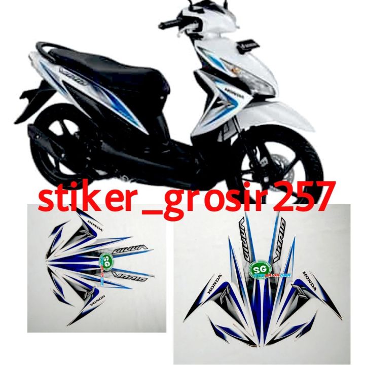 STIKER STRIPING LES LIS BODI HONDA VARIO FI 110 TAHUN 2014 2015 PUTIH ...