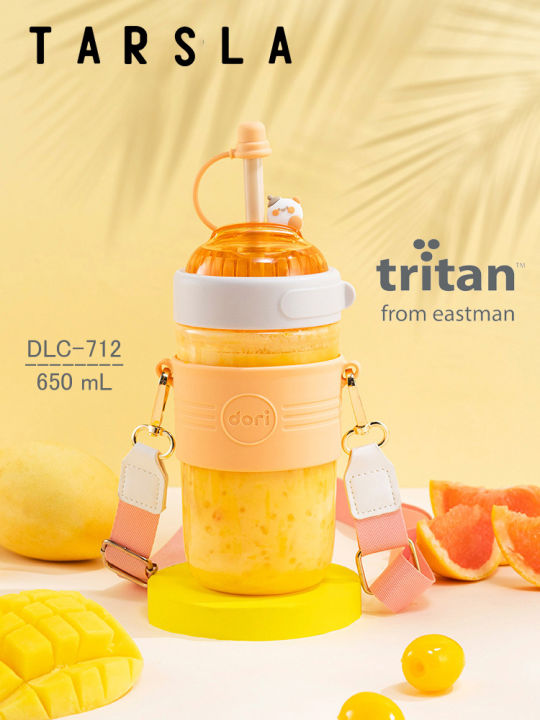 Botol Minum Tritan DLC-712 Botol Kekinian With Straw Dan Tali Panjang ...