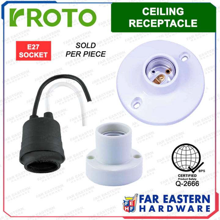 ROTO Ceiling Receptacle Electrical Rubber Socket PVC E27 | Lazada PH