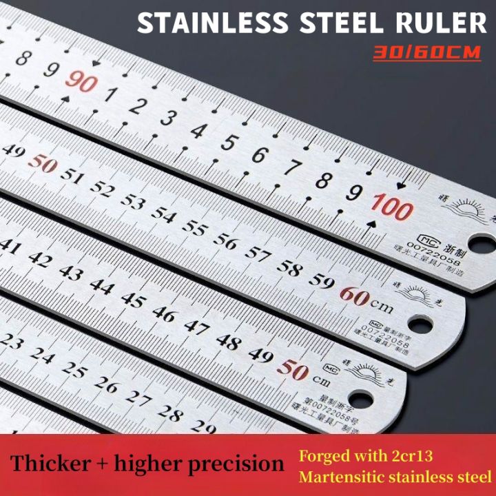 Stainless Steel Ruler Metal Aluminum Ruler Drawing Multi Purpose Metric ...