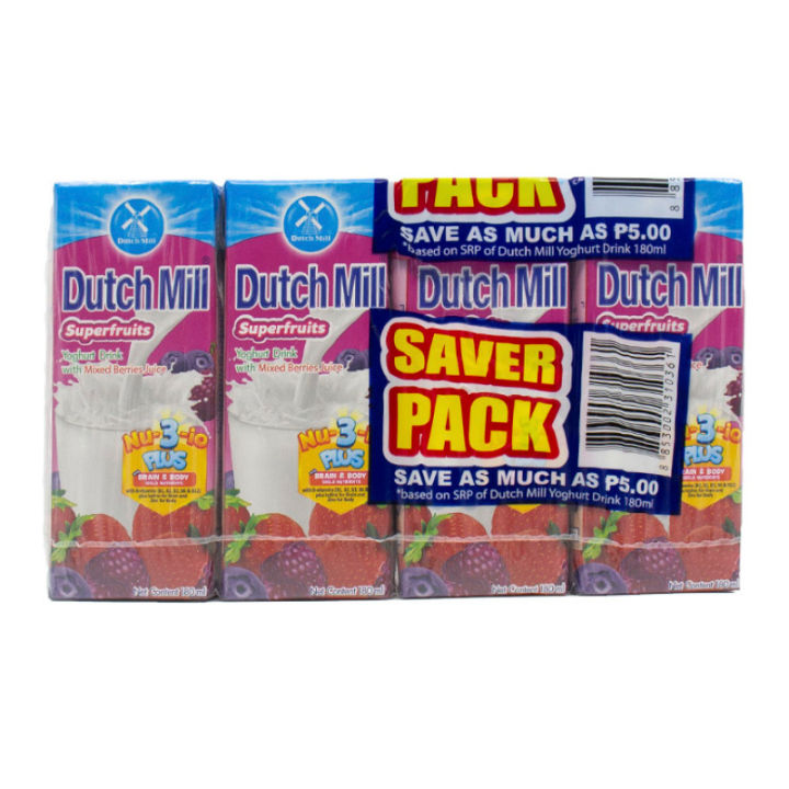 Dutch Mill Yoghurt Drink Super Fruits 180ml x 4s | Lazada PH