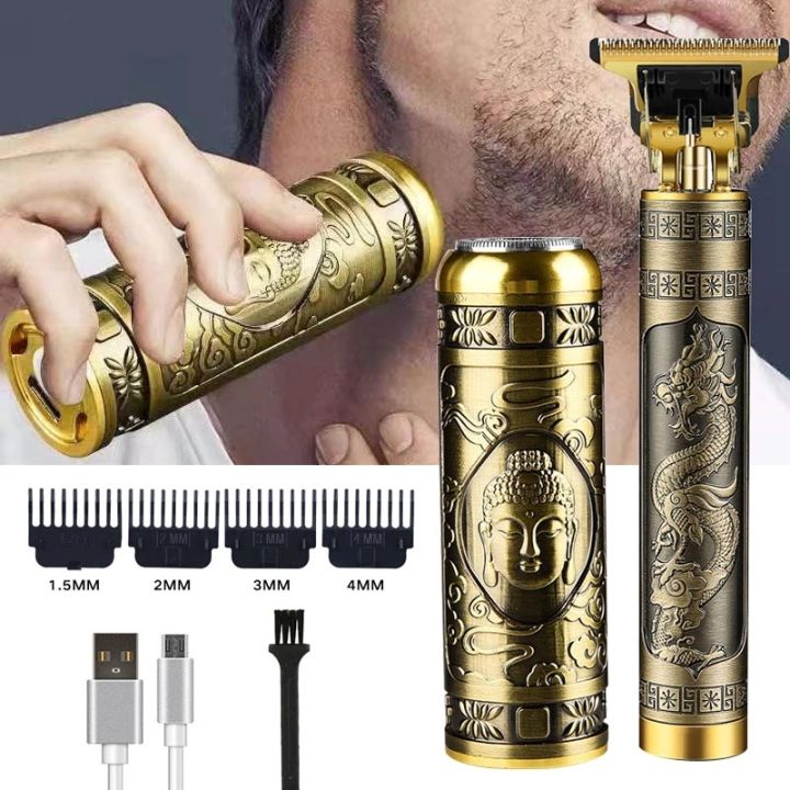 Vintage T9 Hair Clipper Men's Professional Electric Hair Clipper USB ...