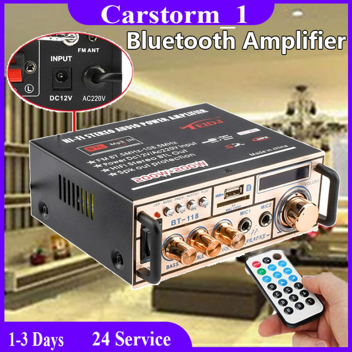 Bluetooth Amplifier Bt118 Home Car Bluetooth 12v 220v 2ch Hifi Lcd ...