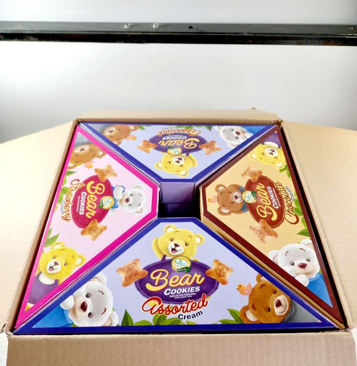 DENEX BEAR COOKIES SEGITIGA 80 GRAM ISI 24 VARIAN RASA CHOCOLATE ...
