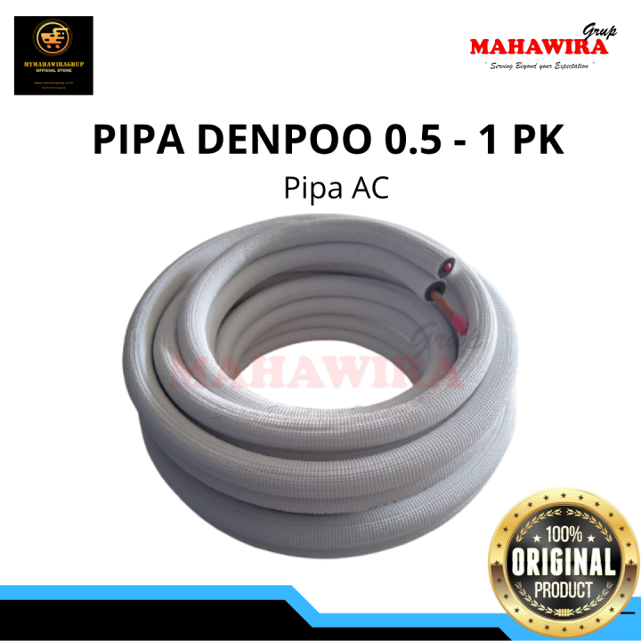 DENPOO Pipa AC 1/2PK, 3/4PK, 1PK / Pipa AC DENPOO 1/4 X 3/8 Untuk R22, R410A R32 Meteran ...