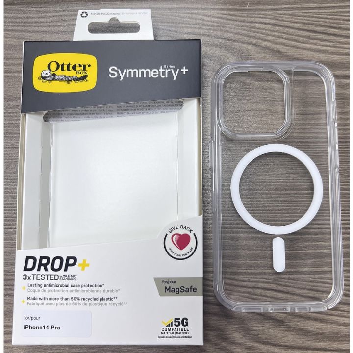 OtterBox SYMMETRY Series+ Transparent Antibacterial Case with Mag safe ...