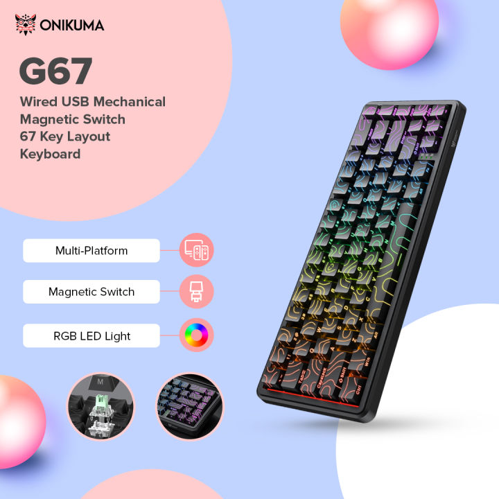 Onikuma G67 67-Key Mechanical Gaming Keyboard RGB Type C Wired Hot ...