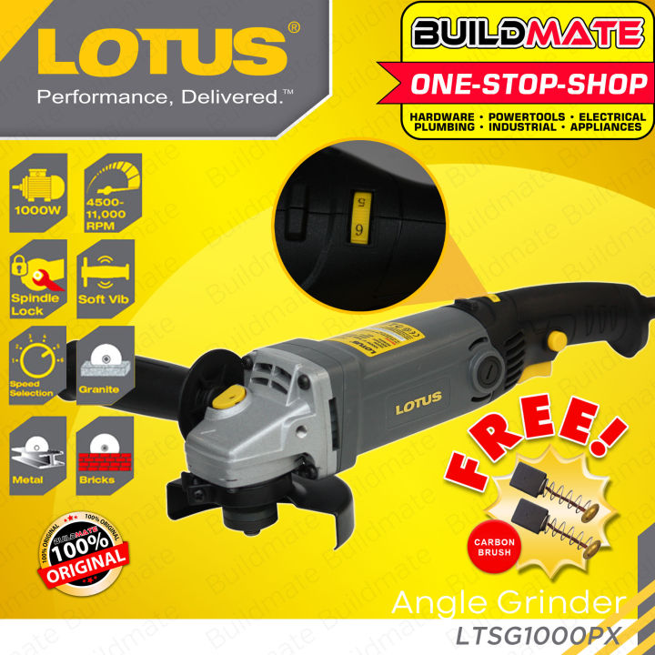 LOTUS Heavy Duty 1000W Angle Grinder 4 Trigger With Carbon Brush ...