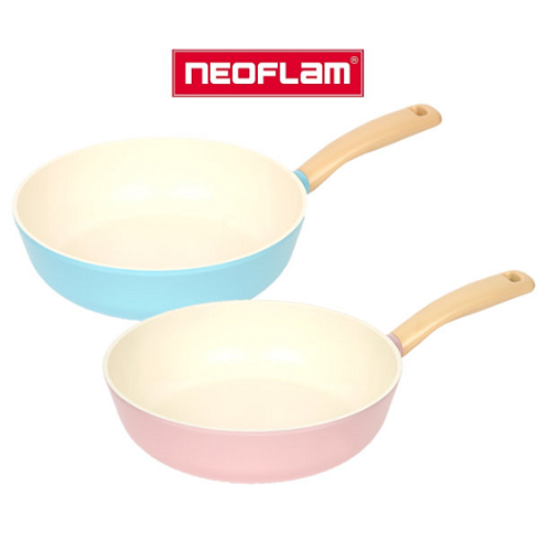 [NEOFLAM] Retro Wok Pan 26cm (Mint / Pink) / Stir Fry Pan / Nonstick Pan | Lazada