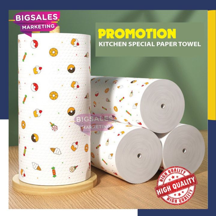 BIGSALES 1 Roll Cleaning Cloth Kitchen Towel Roll Lazy Rags Dish Cloth ...