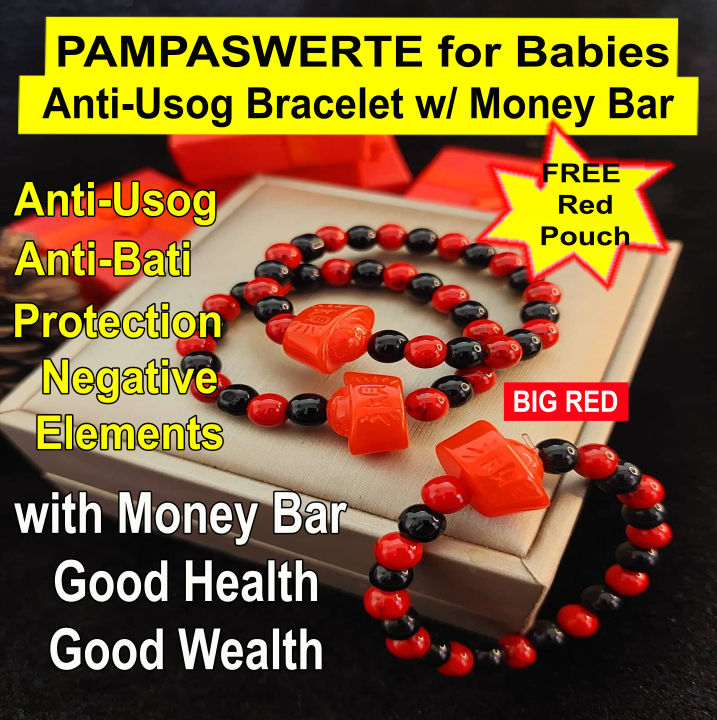 ANTI-Usog ANTI-Bati Bracelet for Babies w/ Money Bar Good Health Good ...
