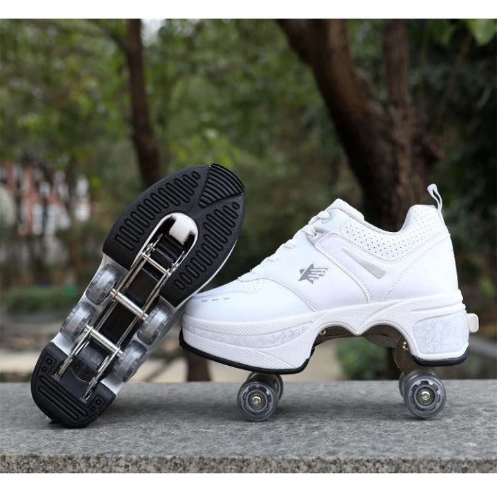 Sepatu Roda 4 Roller Skate Sneaker impor viral | Lazada Indonesia