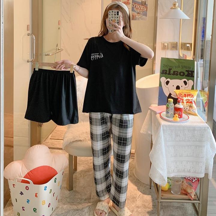 AJW Shop Piyama 3 in 1 | Piyama Lengan Pendek | Baju Tidur Impor | Baju ...